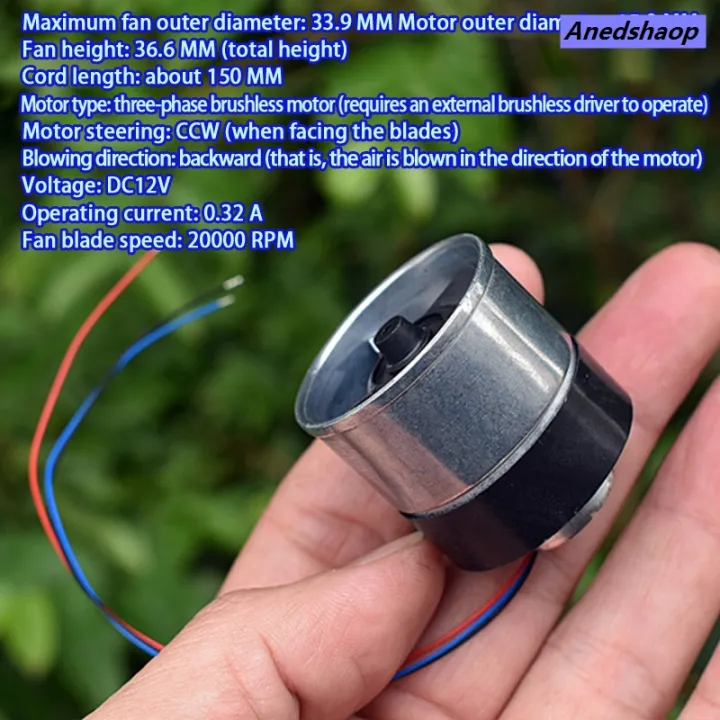 Anedshaop DC12V 20000RPM Micro 16mm Three-phase Brushless Motor Bargain ...