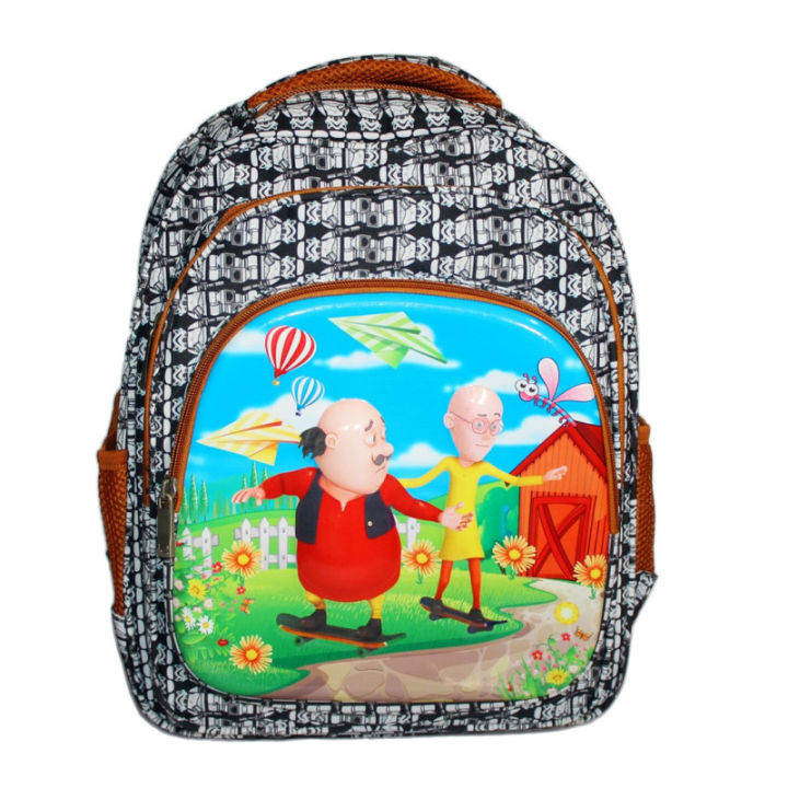 Black/White Motu Patlu & Stromtroopers 3D Printed Backpack For Kids ...