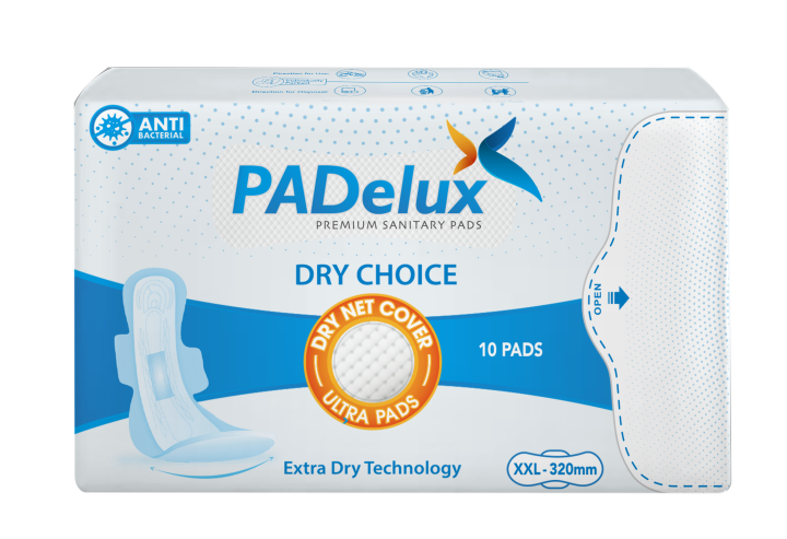PADelux Antibacterial Sanitary pads Dry Choice 320mm XXL(10 Pads ...