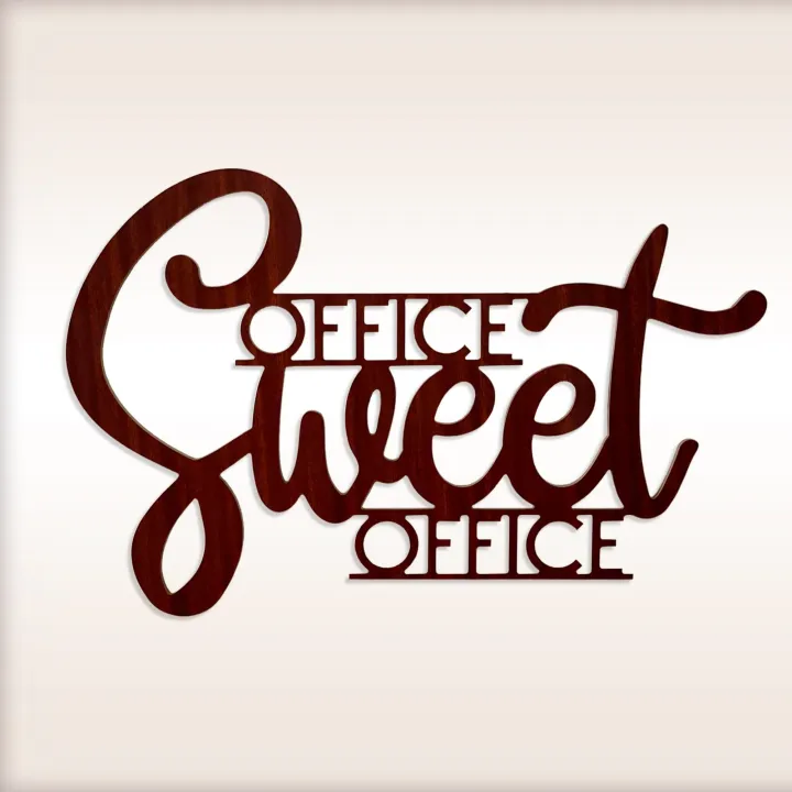 Samaya Chakra Office Sweet Office Wooden Word - Wall Text Design Cut ...