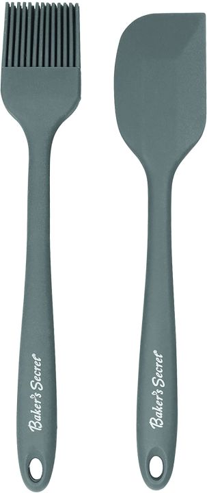 Baker's Secret - Silicone Brush and Spatula Set of 2, for Pastry, Oil ...
