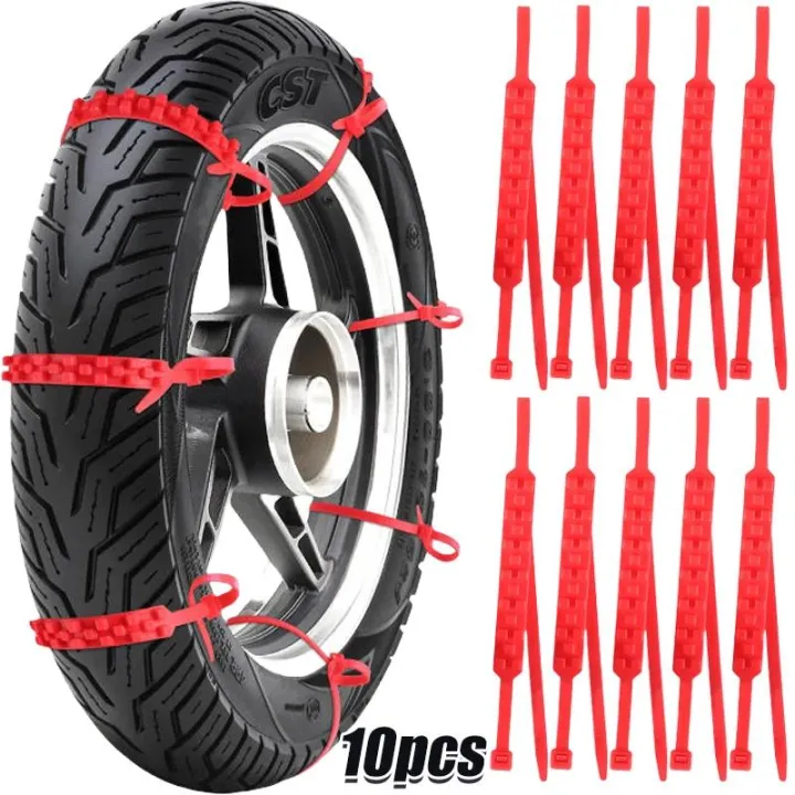 10pcs Anti-Skid Snow Chains for Motorcycles Bicycles Winter Tire Wheels ...