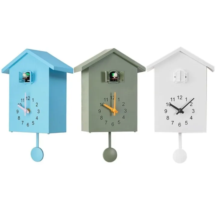 Realistic With Clock Pendulum Cuckoo Wall Clock House Shape Plastic ...