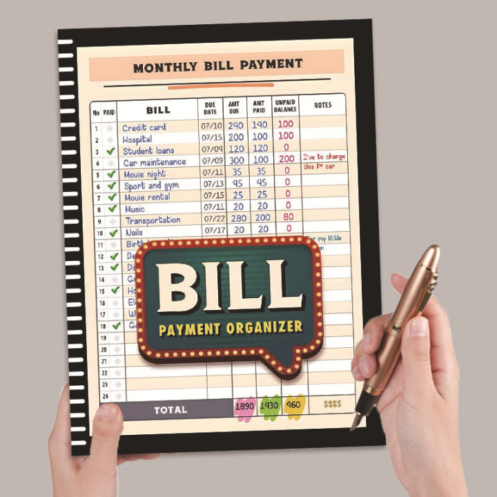 Monthly Bill Organizer Payment Tracker Planner Notebook Home Budget ...