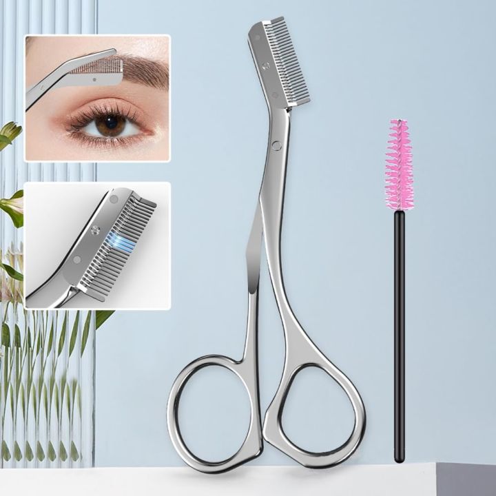 Eyebrow Trimming Scissors w/Combs, Gifts For Men Women, Eyebrow Face ...