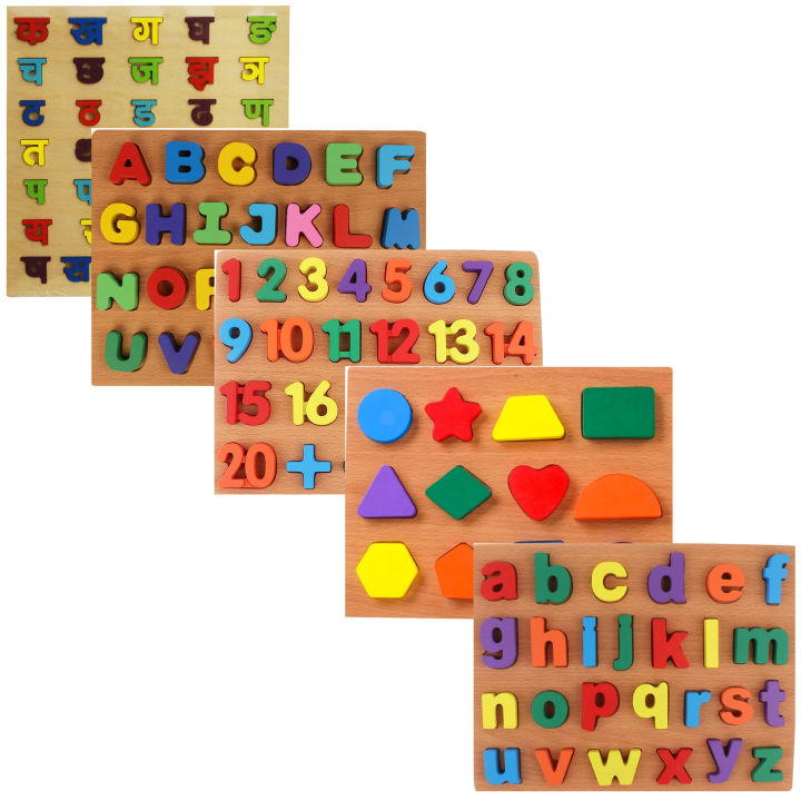 Wooden Educational Puzzle Combo Set (Nepali Varnamala, Numerical ...
