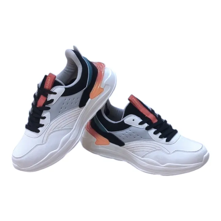 Yearcon White/Mix Mesh Design Solid Laceup Running Shoes For Men (A1455 ...