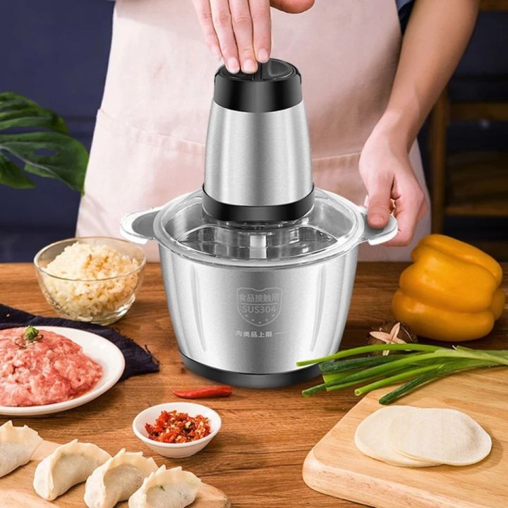 Stainless Steel 2L Capacity Electric Chopper Meat Grinder Multifunctional Household Food ...