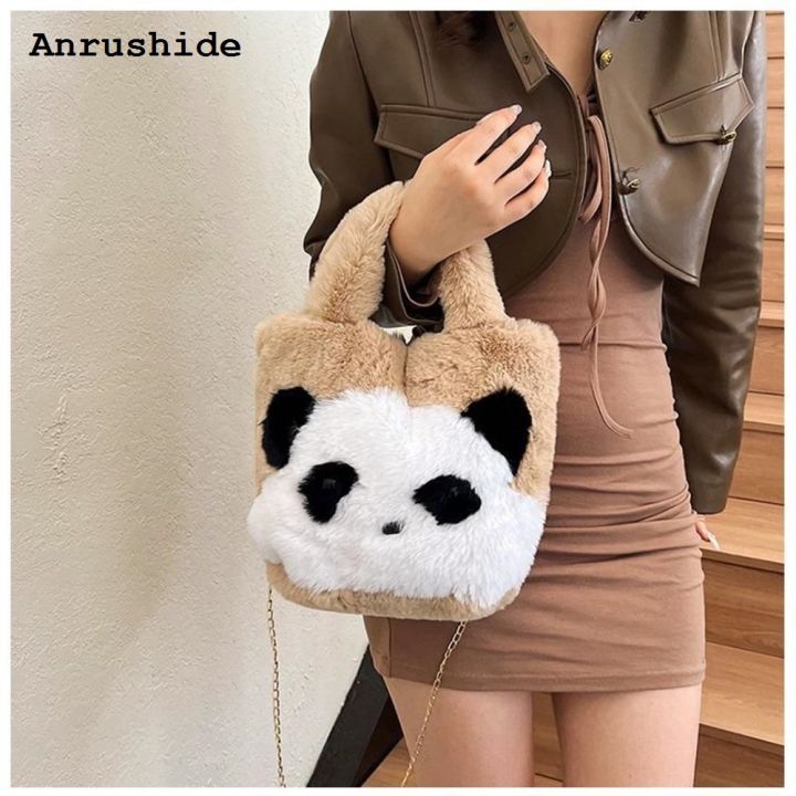 Anrushide Panda Women's Bag Trend Messenger Bag Eco Bag Plush Satchel ...