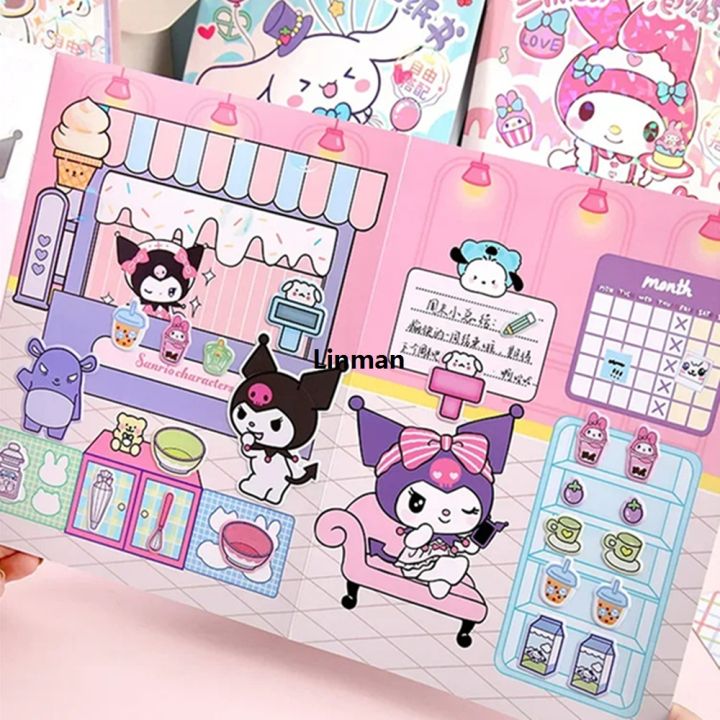 Linman New Creative Sanrio Kuromi My Melody Bubble Sticker Book Kawaii ...