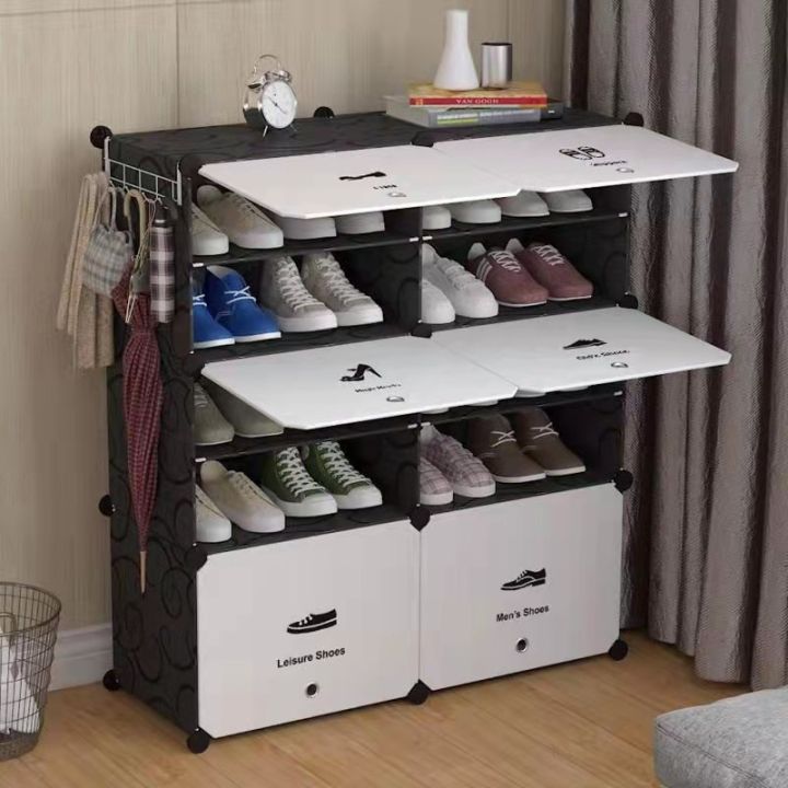 6 Cabinet Portable Shoe Rack-Black & White | Daraz.com.np