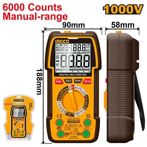 Ingco Digital Multimeter 6000 Counts DM310002 | Daraz.com.np