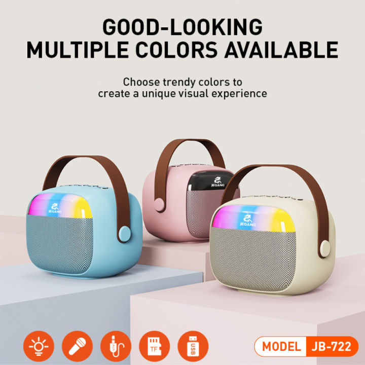 JEQANG JB-722 Wireless Karaoke Speaker with Microphone Mini (AUX, TF, USB) With 1 Microphone ...