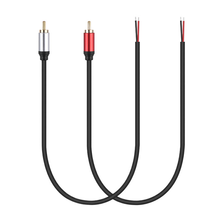 Speaker Wire RCA Male Plug Jack Connector To Bare Wire Open End Pigtail ...