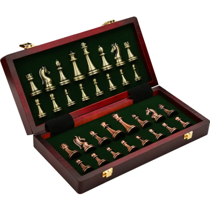 Zinc Alloy Chess Retro Board Set Folding Portable Chess Game for ...