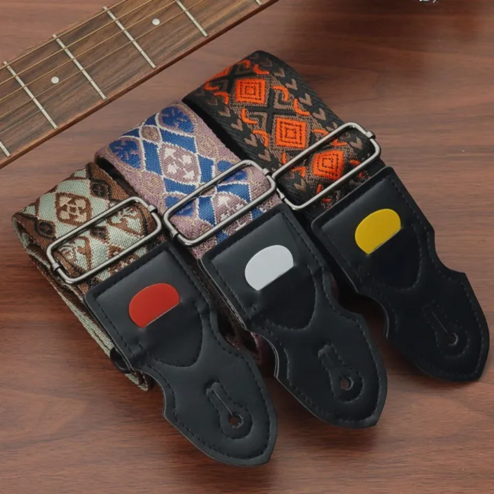 Widening Vintage Guitar Strap Ethnic Style Polyester Electric Guitar ...