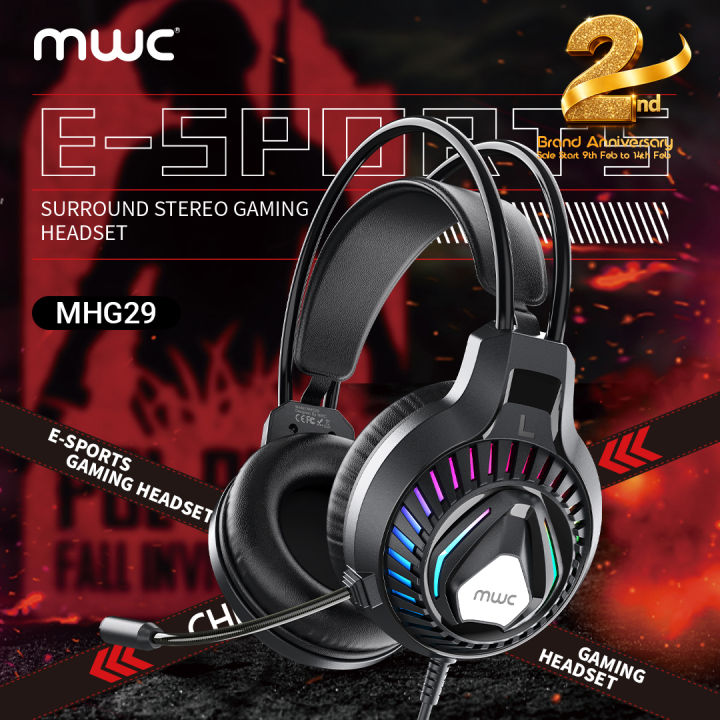 MWC MHG29 | GAMING HEADPHONE | 3.5mm Audio | 50mm Driver | Colorful ...