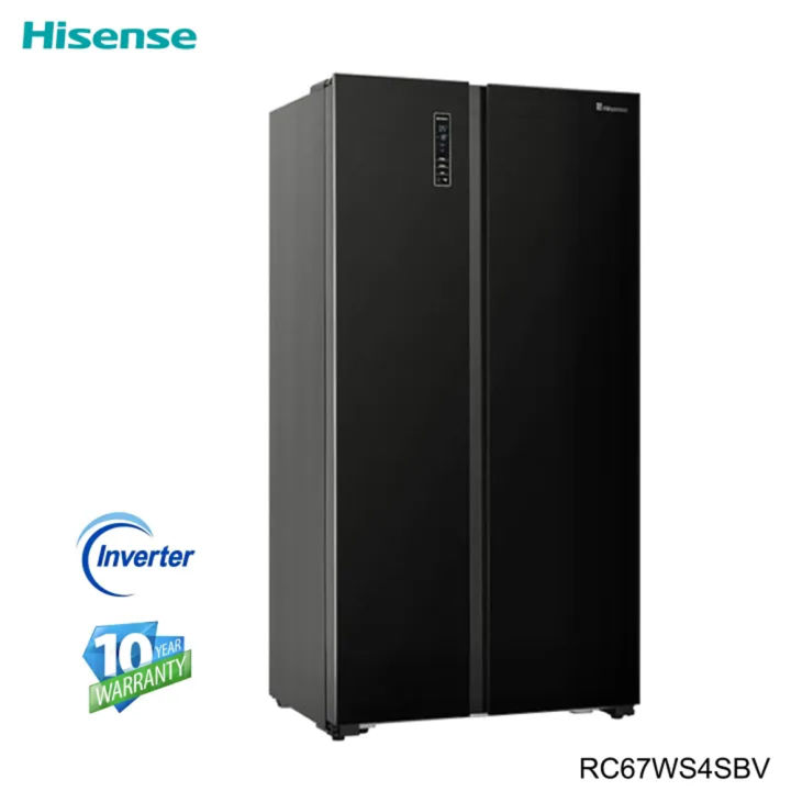 Hisense RC67WS4SBV 564L Inverter Black Glass Finish Side By Side Frost ...