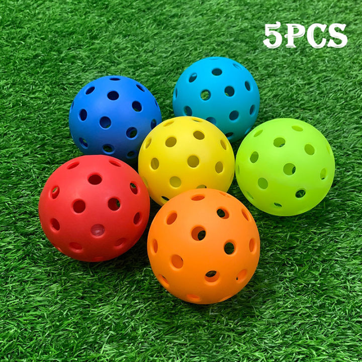 5pcs Durable Outdoor Pickleball Balls 40 Holes Training Pickleball ...