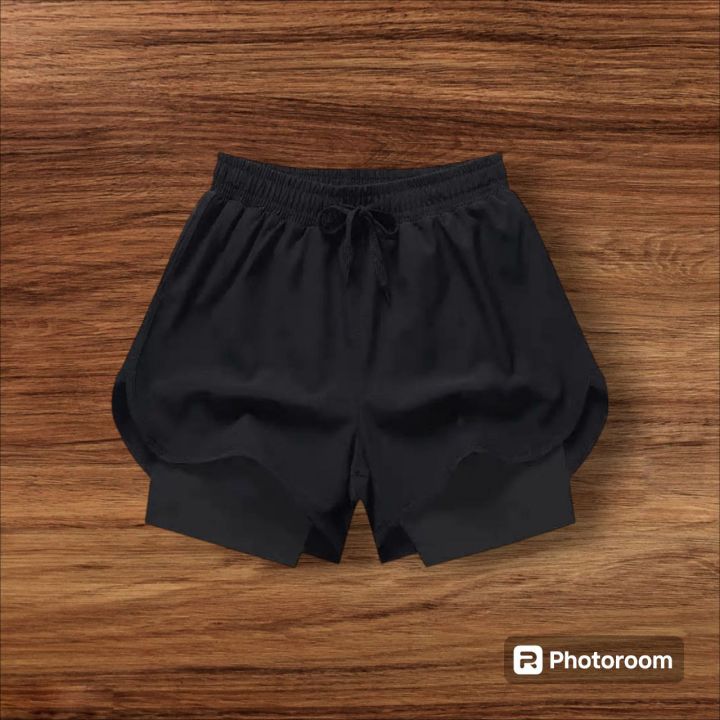 Men Half Pant With Inside Stockings 2 in 1 For Sports And Workout ...