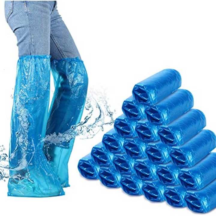 10 Pair Disposable Boot Covers Plastic Long Waterproof Shoes Cover Over ...