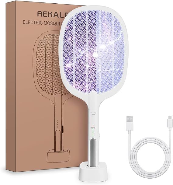 Electric Fly Swatter Extra Strong, 2 in 1 Fly Swatter Electric 3000V ...