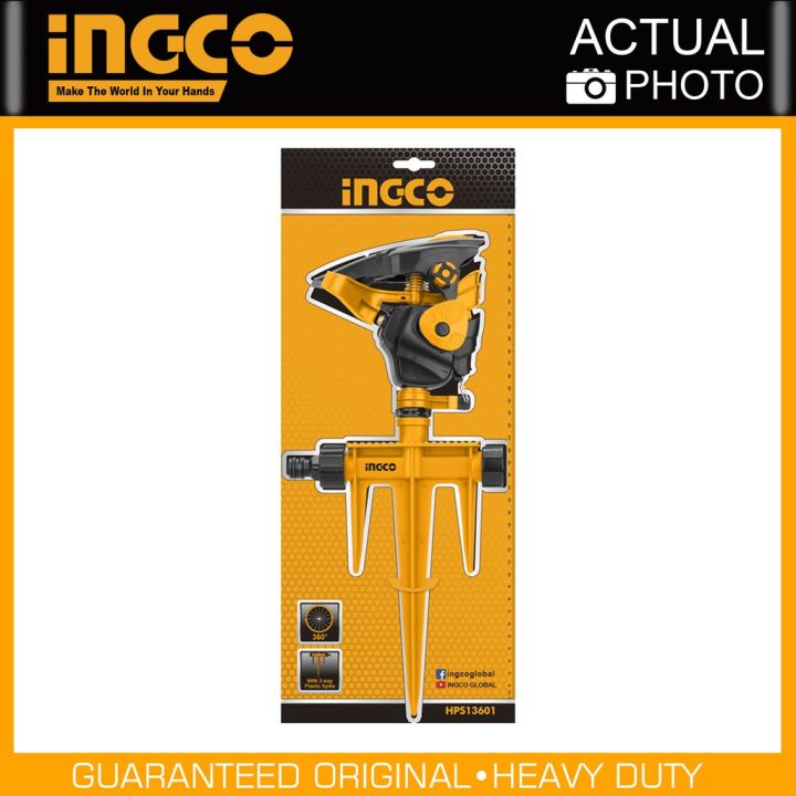 Ingco HPS13601 Plastic Auto Gear Sprinkler 38x17.4x6.4cm with 360 ...