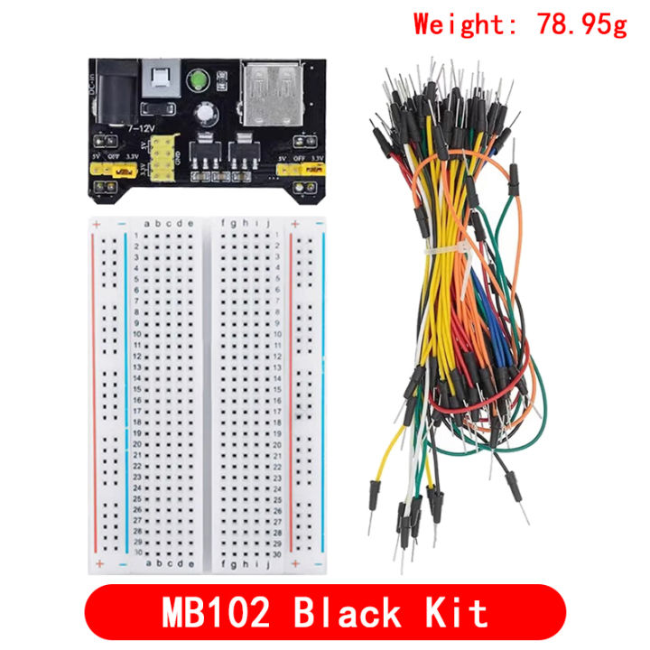 3.3V/5V MB102 Breadboard power module+ 400 points Solderless Prototype Bread board kit +65 ...