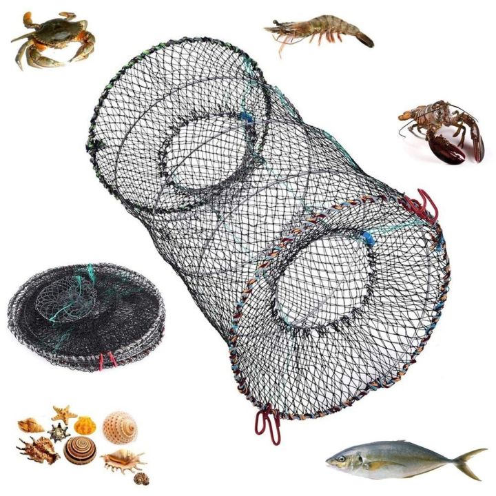 Automatically Springs Round Crab Net Lobster Catcher Pot Fishing Net ...