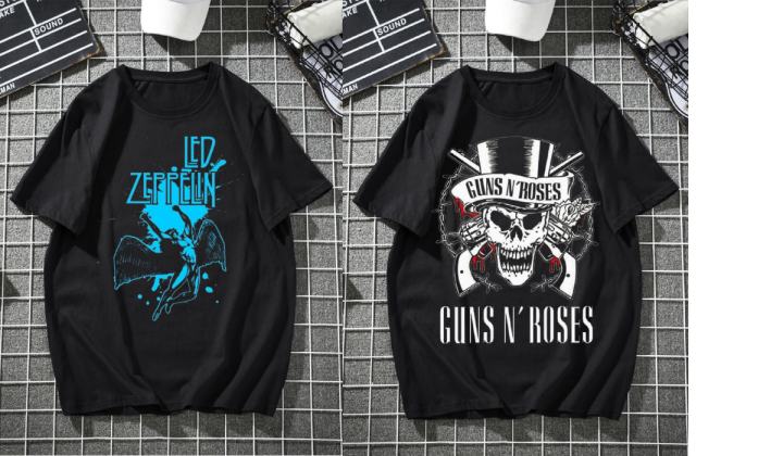 Led Zeppelin And Guns N' Roses Printed T-Shirt For Men And Women ...
