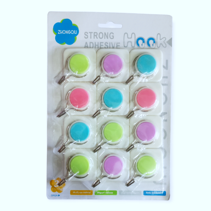 Strong Self Adhesive Multipurpose Wall Hook - Set Of 12 | Multipurpose ...