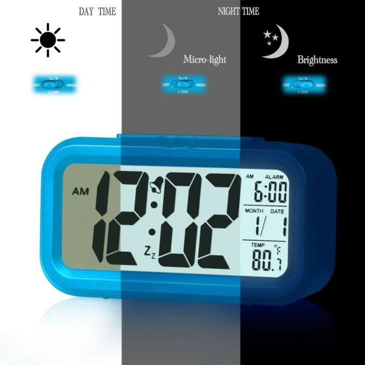 Digital Table Clock With Time ,Date ,Light, Alarm & Temperature ...
