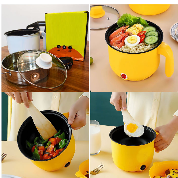 1.5L Electric Frying Pot & Mini Rice Cooker | Stainless Steel, Non ...