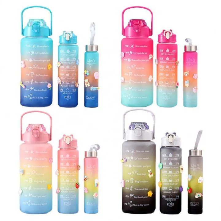 3in 1Water Bottles Lock Feature & Top Lid with Times Drink for Office ...