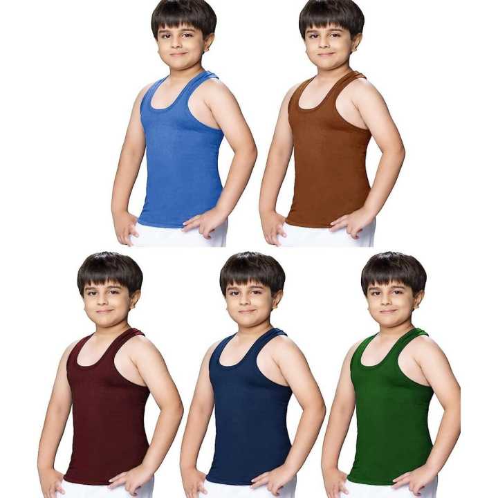 Pack Of 5 Amul Colour Vest For Boy( Colour May Vary)By Pihu | Daraz.com.np