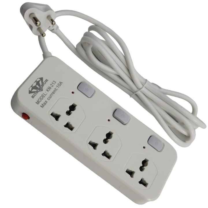 KOHINOOR 'KN-213' Surge Protector 100% Copper Accessories 3 Port 2500W ...