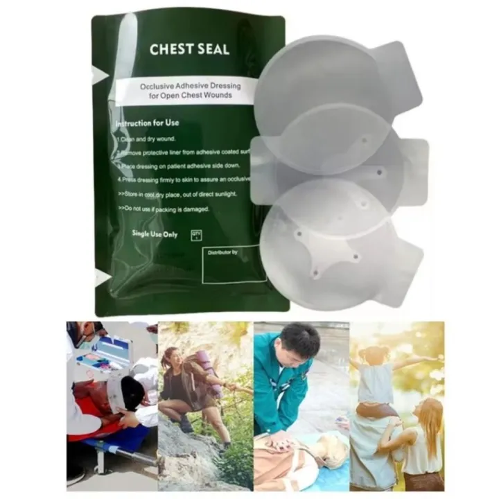 Portable Occlusive Adhesive Vent Chest Seal Transparent With Hole ...