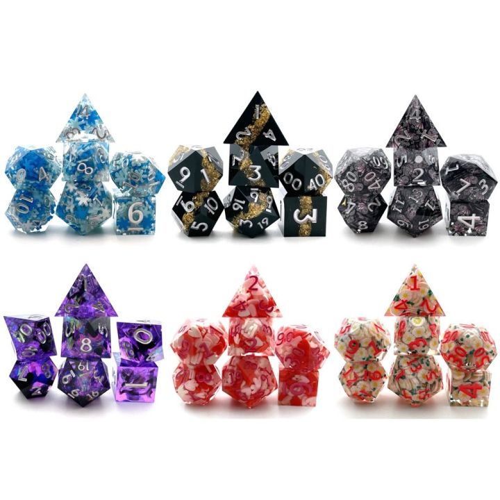 7Pcs/Set Creative D6 D8 D10 D12 D20 For D&d DND Table Games Accessory ...