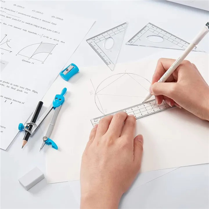 ZOROOM Geometry Set 30 Pcs Math Supplies Kit,Including Compass,Protractor,Ruler,Eraser,Pencil ...