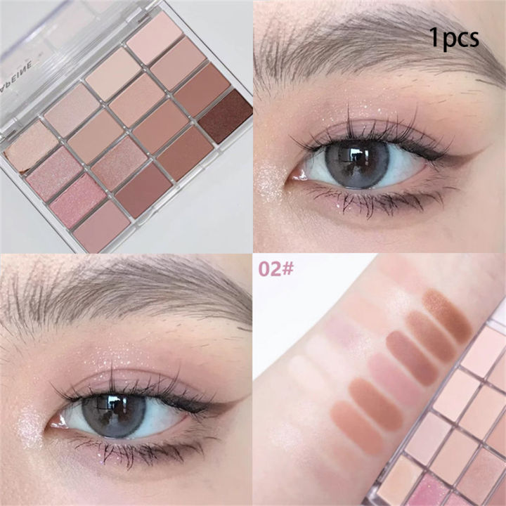 16 Color Eye Shadow Palette Glitter Pearl Matte Eyeshadow Palette Pink ...