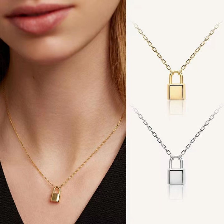 【Good sharing!】Spanish Couple Small Gold Lock Necklace for Men and ...