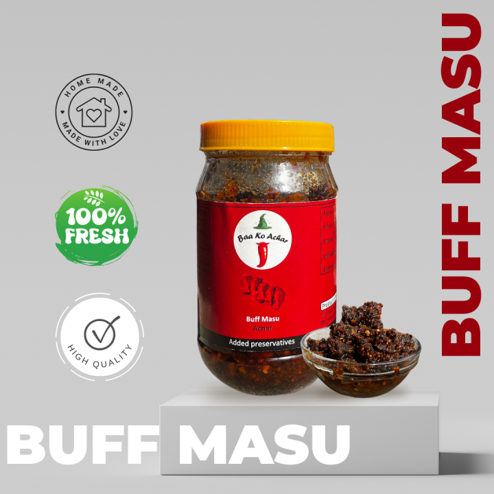Baa Ko Achar | Buff Masu Achar (Pickle) - 300gm | Spiced Buffalo Meat ...