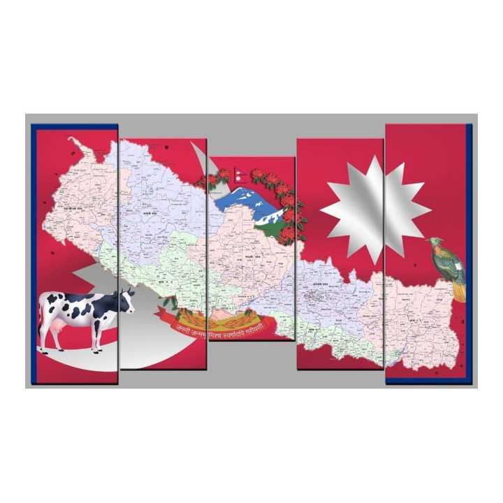 Nepal Map 5 Canvas with Wooden back Frame by Om /Suva/ Trades | Daraz ...