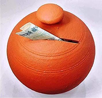 Eco-Friendly | Clay Coin Saving Pot/Coin Bank/Piggy Bank | Daraz.com.np