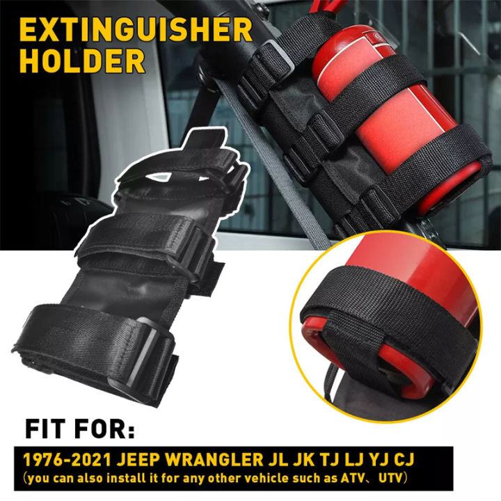 Car Roll Bar Fire Extinguisher Holder Adjustable Mount Strap Hook ...