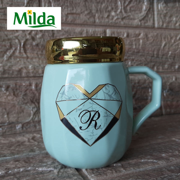 Milda Ceramic Tea Coffee Mug Cup with Mirror Lid MC 28 | Daraz.com.np