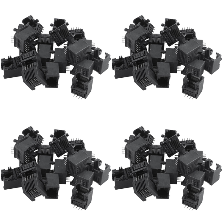 80pcs RJ45 8P8C Computer Internet Network PCB Jack Socket Black | Daraz ...