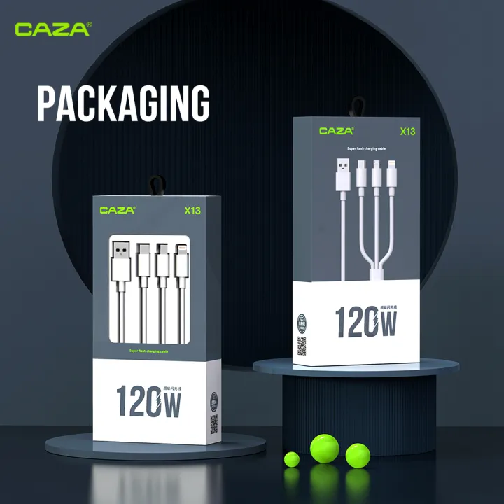 CAZA X13 Cable 120W 3in1 Fast Charge Supported Data Cable | Daraz.com.np