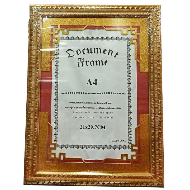 Beautiful Design Plastic Photo Pictures Golden Luxury Document Frame ...