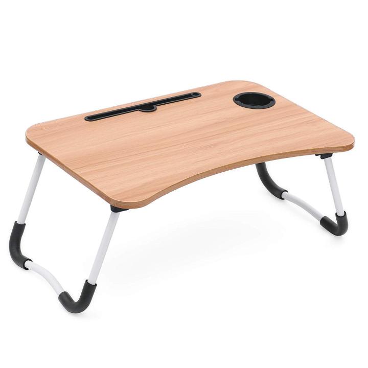 Foldable and Portable Multi Purpose Laptop Table Stand Study Table Bed Table Ergonomic Rounded Edges Non Slip Legs Engineered Black Wood by sohamsumiran Daraz .np